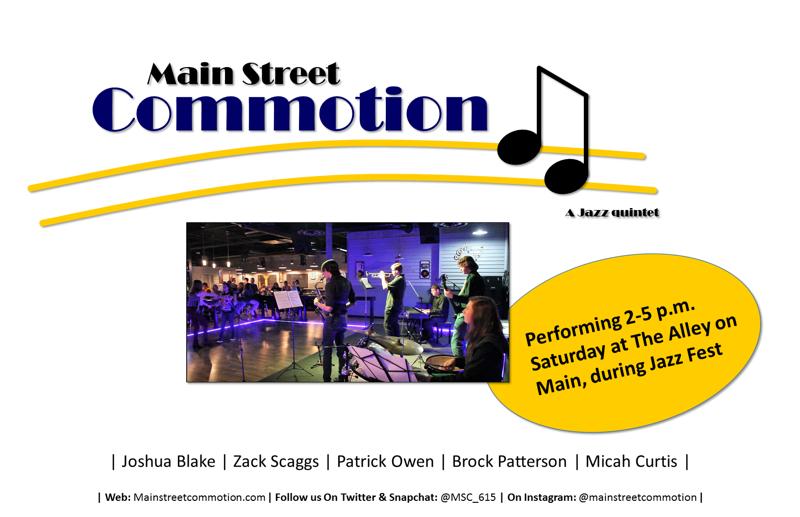 Main Street Commotion – A Murfreesboro Jazz Quintet